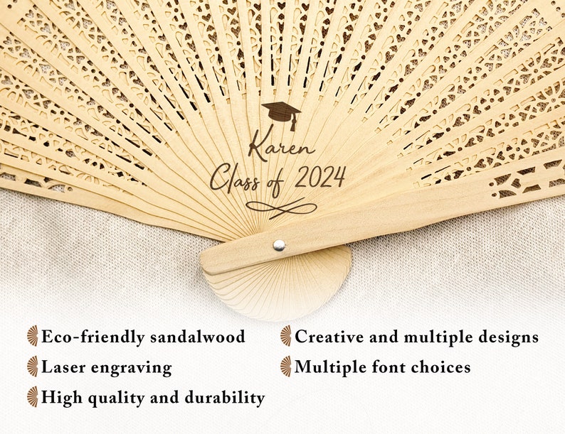 Bulk Personalized Graduation Fan Class of 2024 Graduation Gift Hand ...