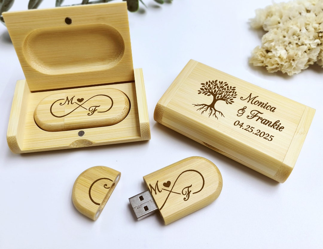 Personalized Wedding Favors, Wooden USB Drive in Box – Perfect for ...