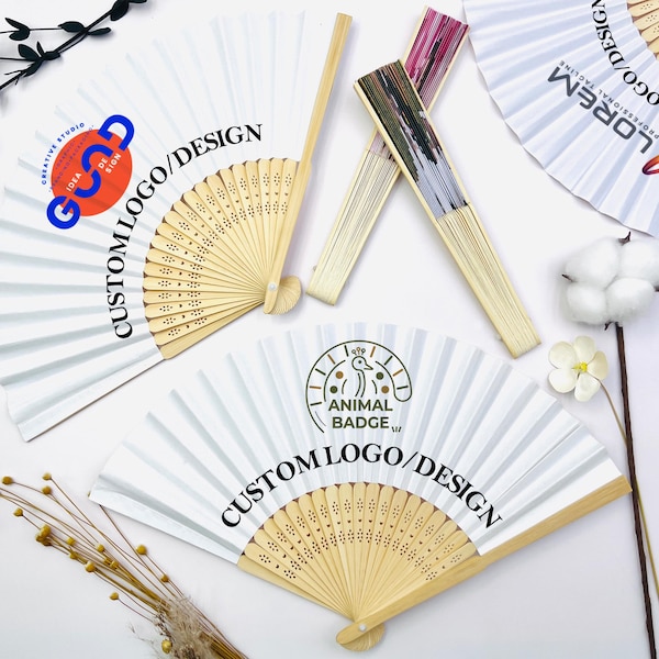 Hand Fan With Custom Logo - Etsy