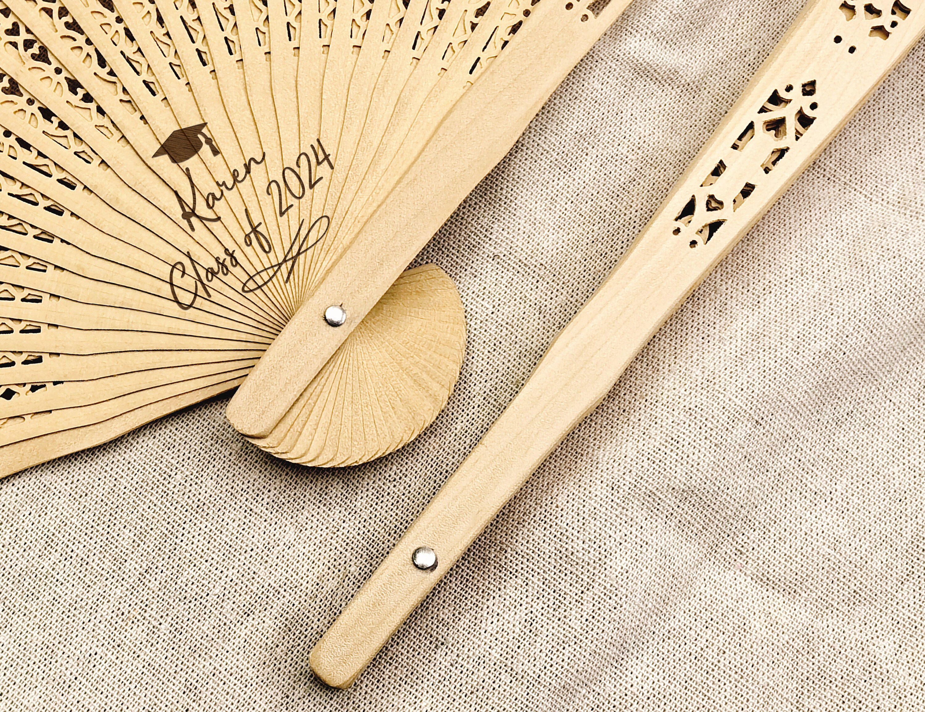 Bulk Graduation Fan Class of 2024 Graduation Gift Wooden Fan ...