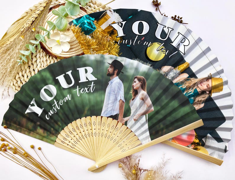 Custom Photo Fans, Bulk Business Logo Fan Favors, Wedding Party Hand ...