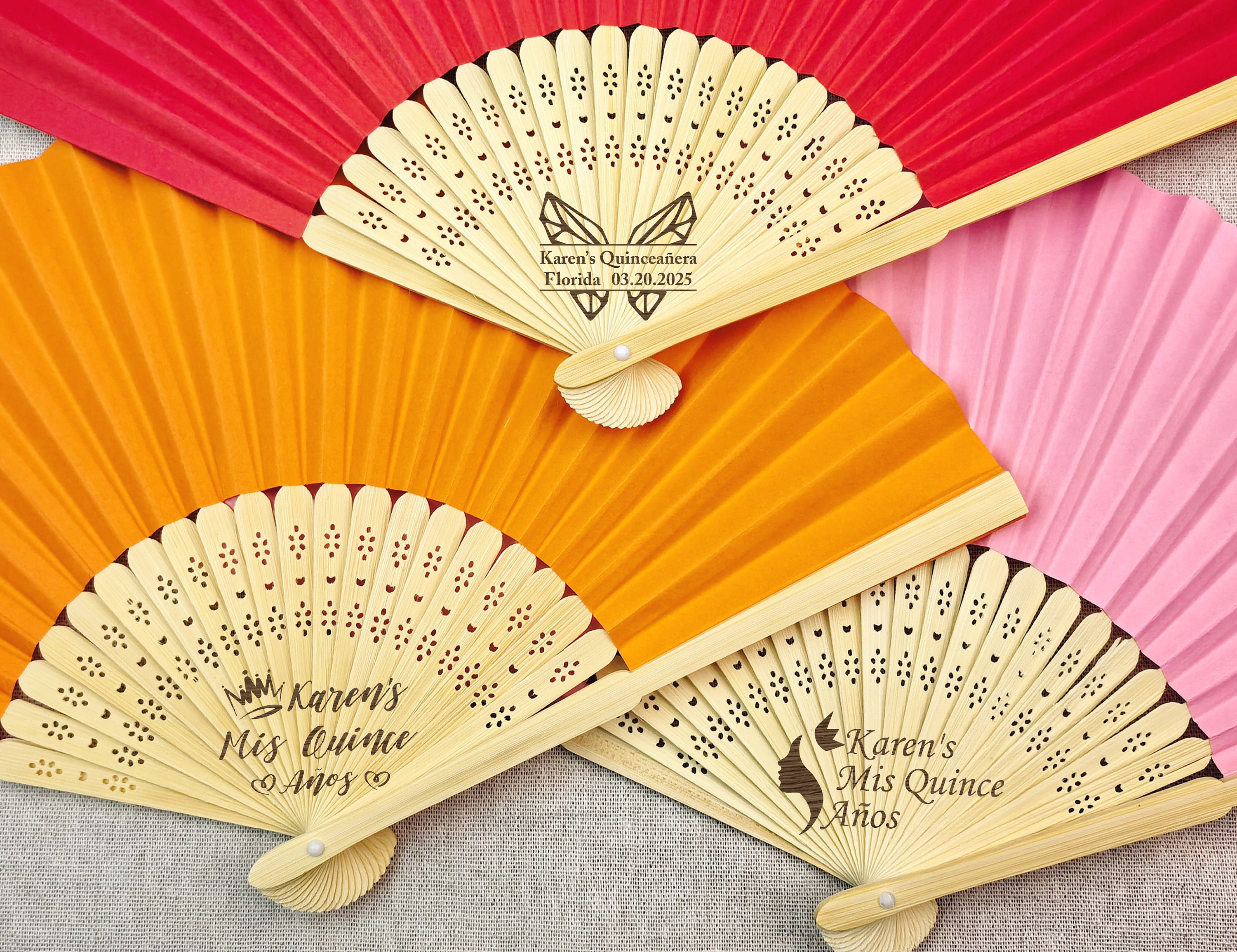Customized Quinceañera Birthday Fan/personalized Party Favors for XV ...