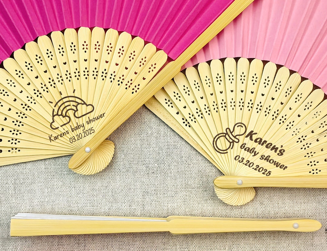 Personalized Hand Fans Baby Shower Favor for Guest/custom Baby Fans ...