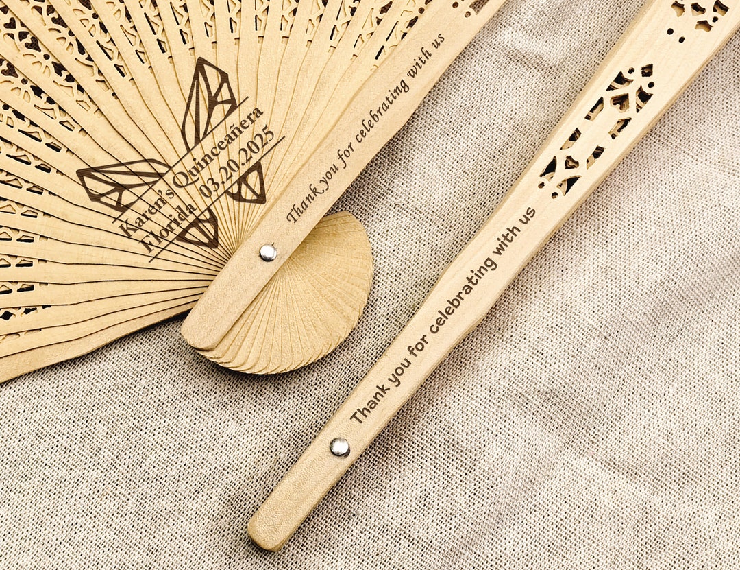 Quinceañera Favor Fans Personalized Birthday Party Fans in Bulk Sweet ...