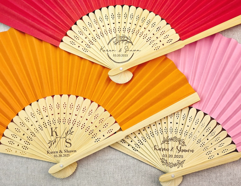 Personalized Wedding Fan for Guests in Bulk Rustic Fan Custom Wedding ...