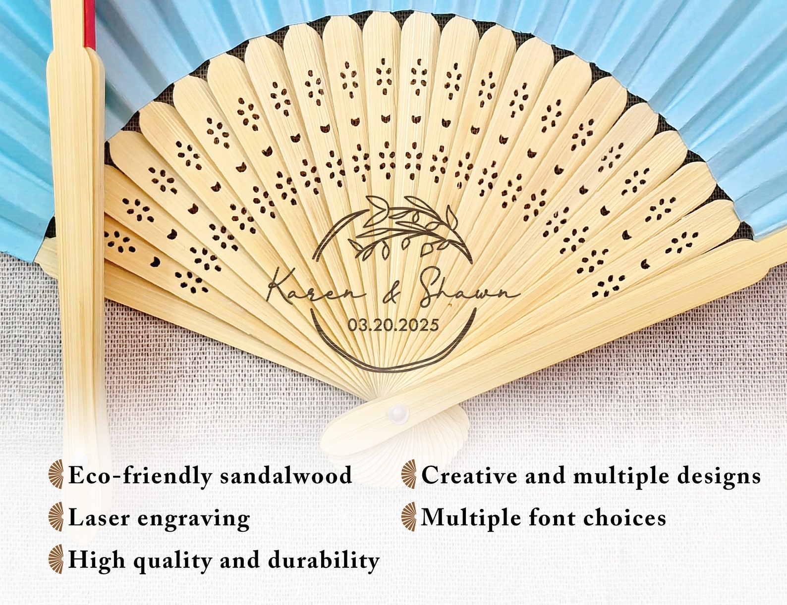 Personalized Wedding Fan for Guests in Bulk Rustic Fan Custom Wedding ...
