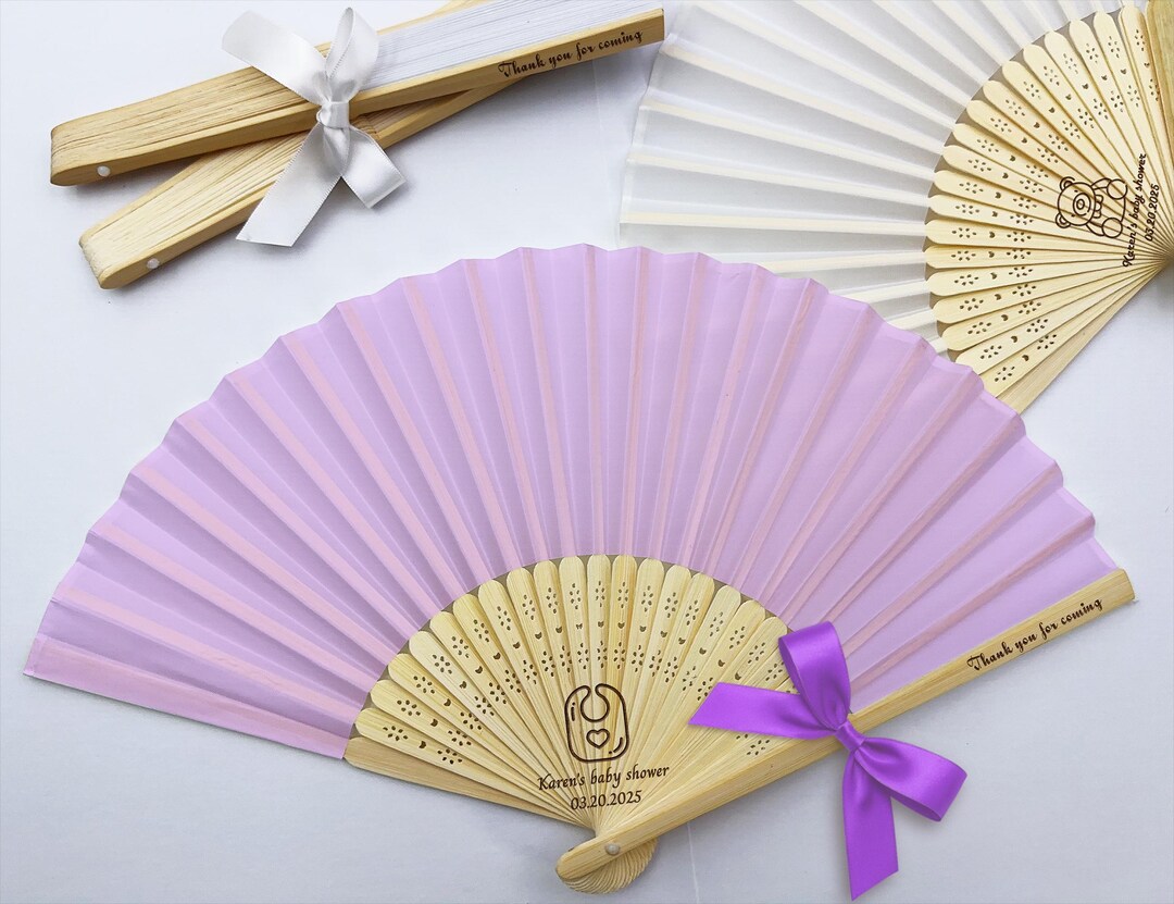 Custom Baby Shower Fan With Bow/baby Shower Favors in Bulk/personalized ...