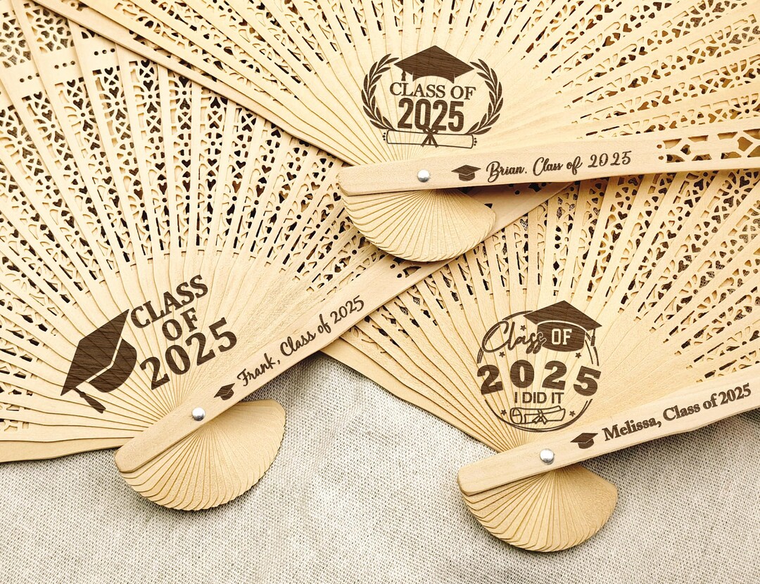 Graduation Fans in Bulk Rustic Fans Graduation Favors Personalized ...