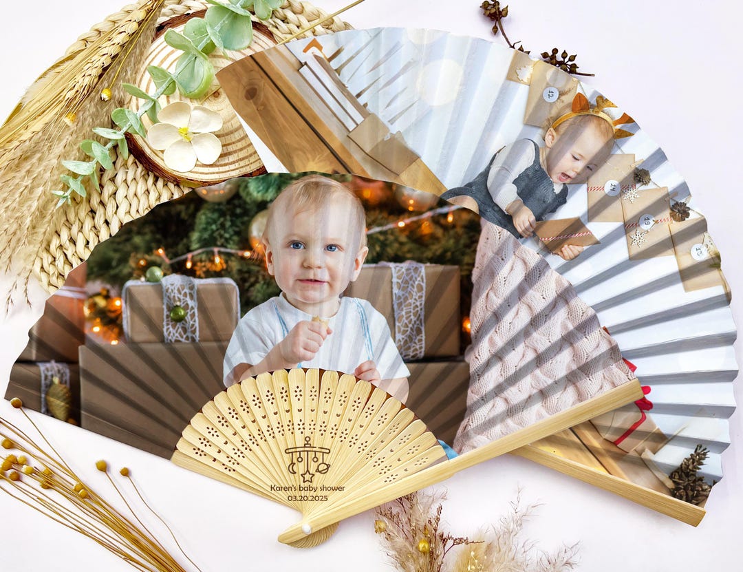 Bulk Baby Shower Fan Favors/baby Shower Photo Fan/custom Newborn Baby ...