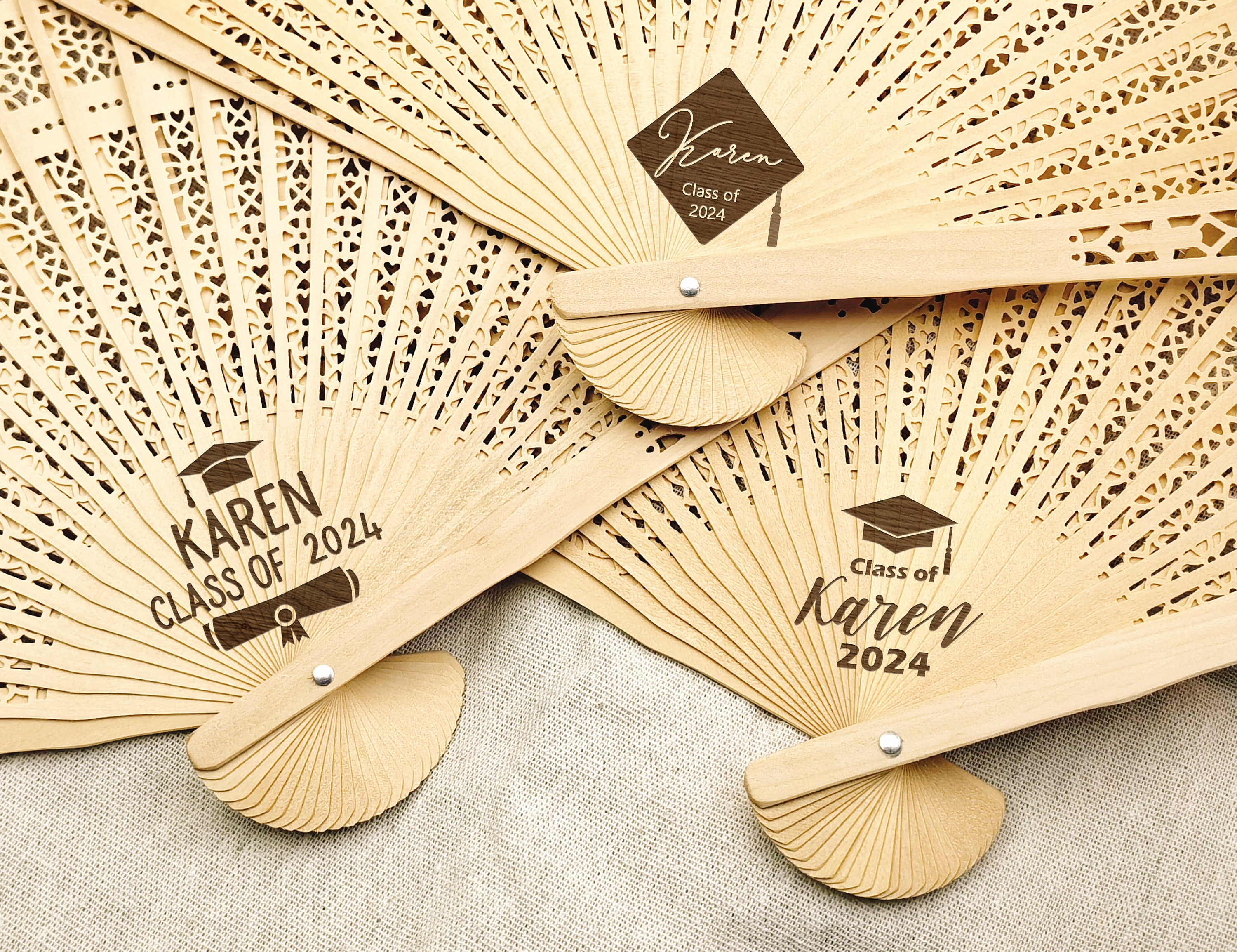 Bulk Personalized Graduation Fan Class of 2024 Graduation Gift Hand ...