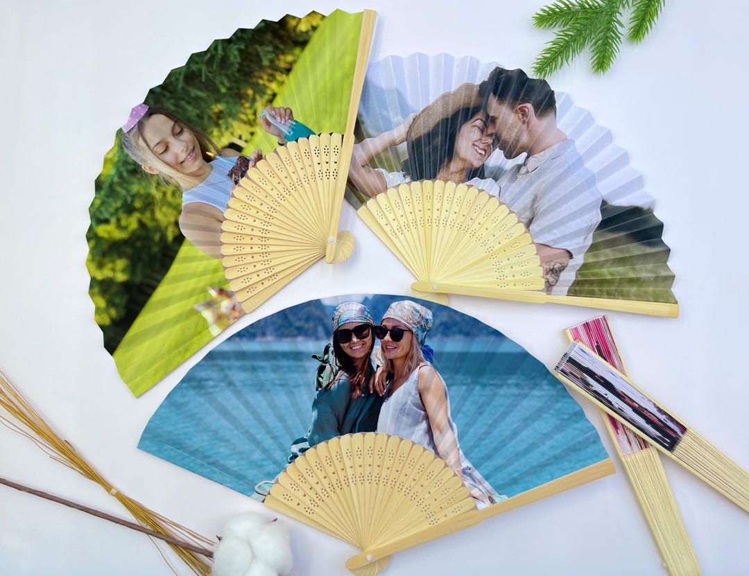 Custom Printed Photo Fan/wedding Fan Favors/personalized Paper Fan With ...