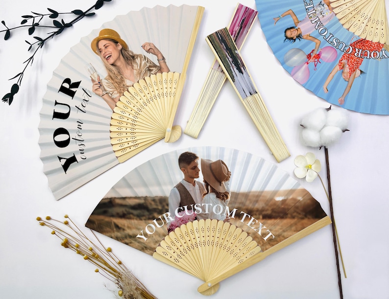 Custom Photo Fans, Bulk Business Logo Fan Favors, Wedding Party Hand ...