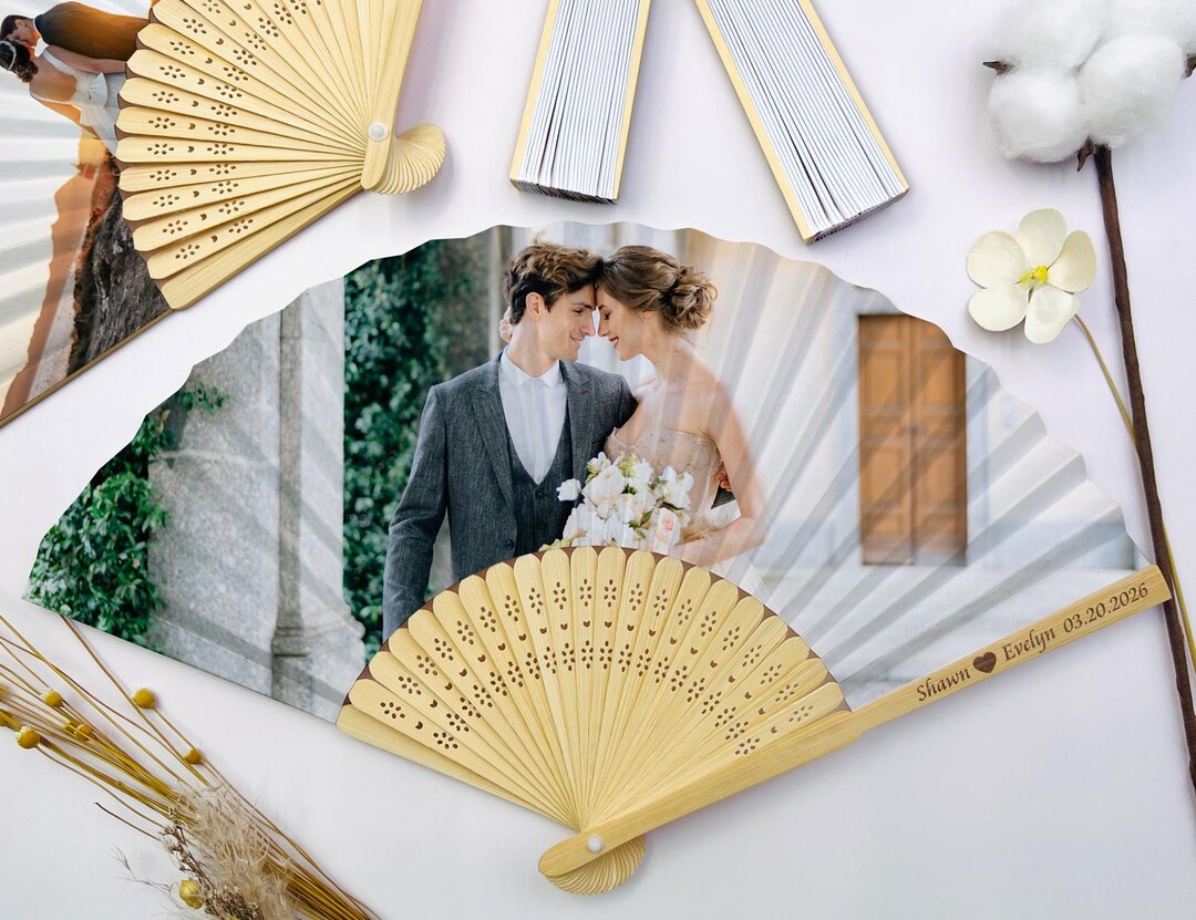 Personalized Wedding Fans/rustic Wedding Hand Fan/custom Wooden Fan ...