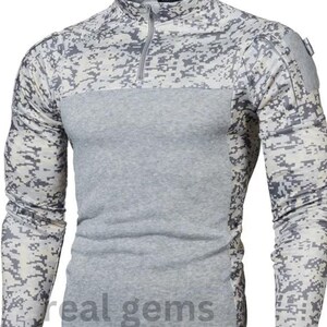 Men's Tactical Combat Sweaters Men's Military Uniform Camouflage Zipper ...