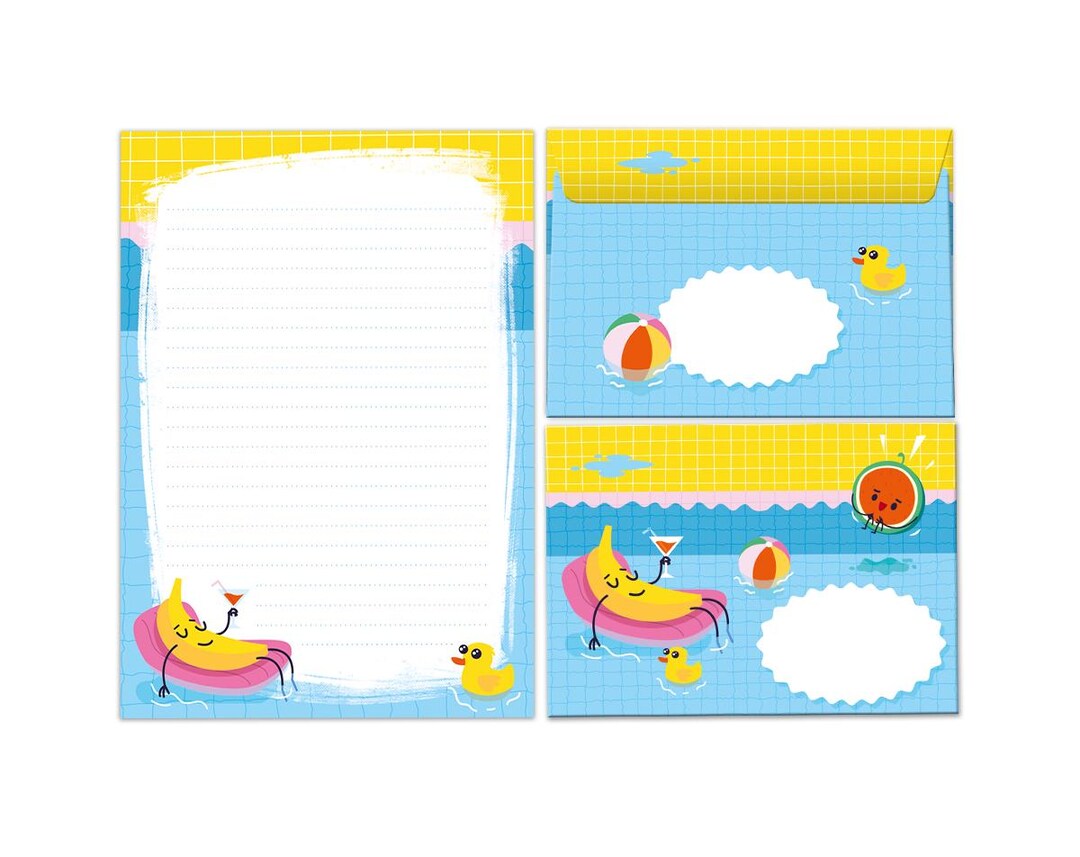 Stationery Set Letter Pad With Envelopes Banana for Children Boys Girls ...