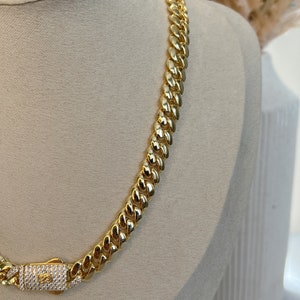 Monaco Cuban Chain: 14k Gold Plated Stainless Steel Necklace - Etsy