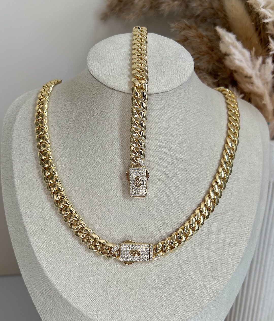 Elegant Monaco Set | Stainless Steel Chain | 14k Gold Plated Chain ...
