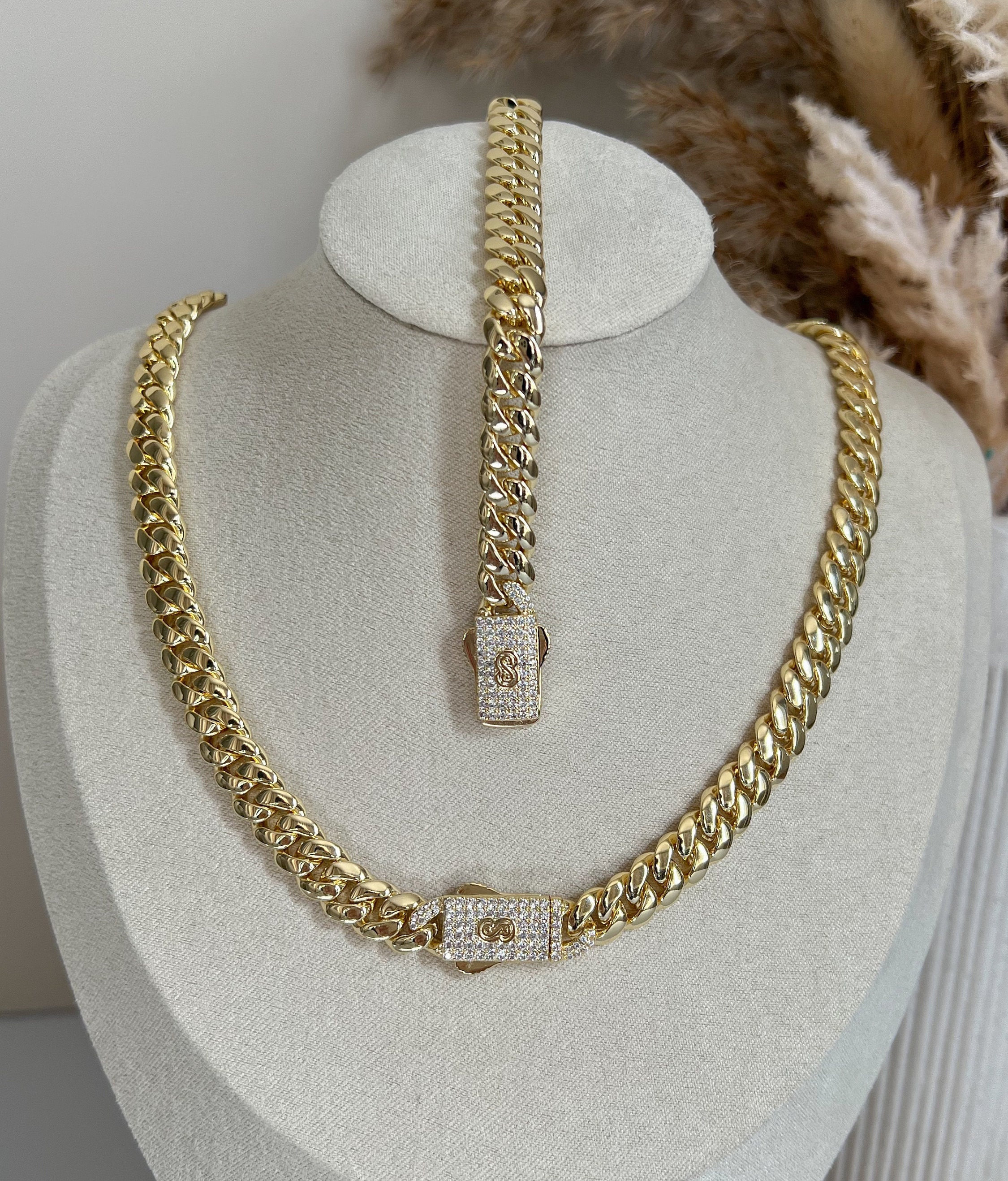 Elegant Monaco Set Stainless Steel Chain 14k Gold Plated Chain Luxury ...