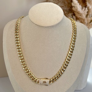 Monaco Cuban Chain: 14k Gold Plated Stainless Steel Necklace - Etsy