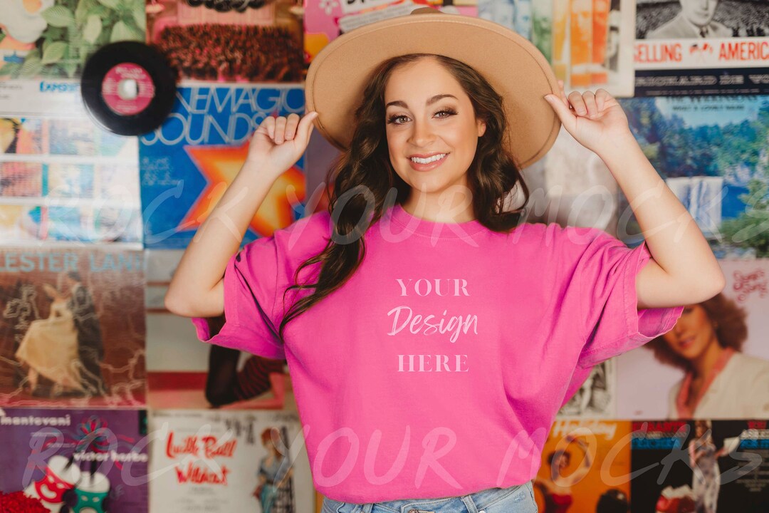 Peony Comfort Colors C1717 Shirt Mockup | Model Mockup | Peony Comfort ...