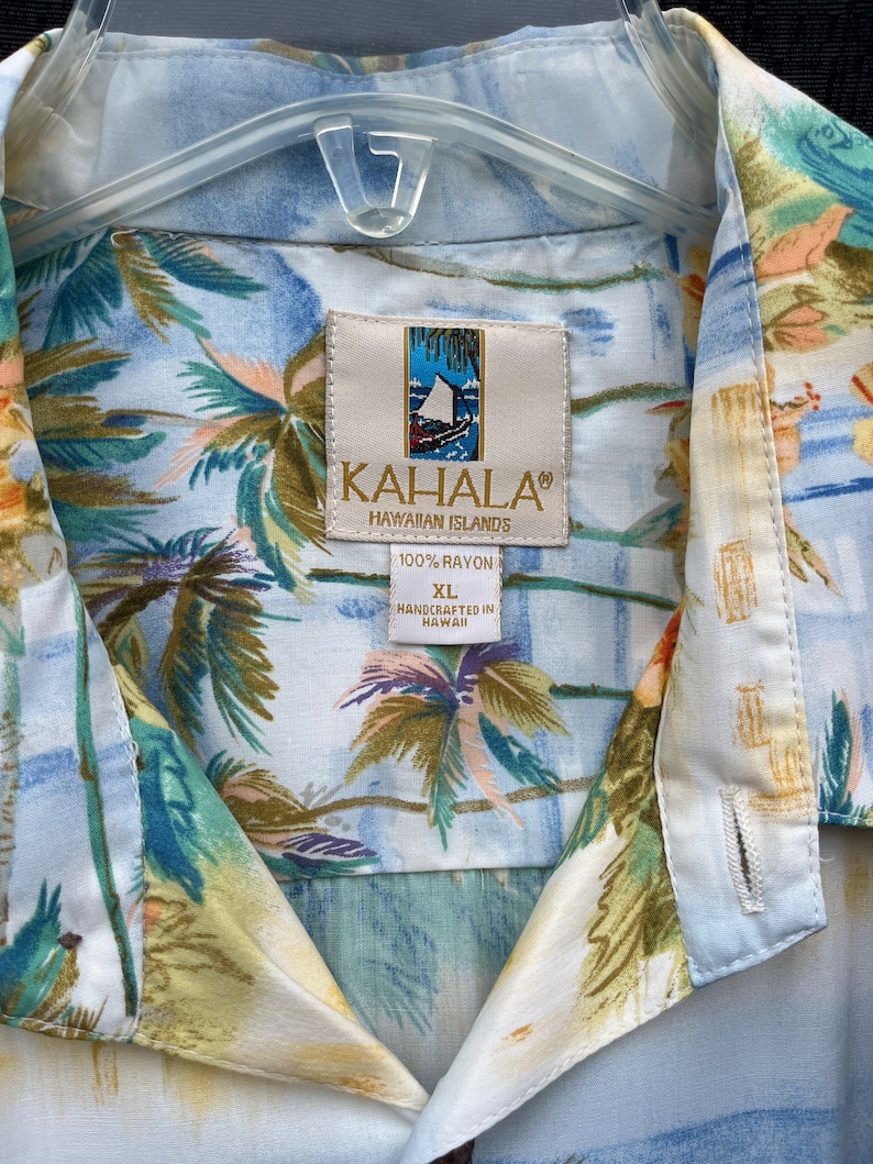 Kahala Hawaiian Islands Men’s Aloha Shirts. Rayon XL. Palm Tree ...
