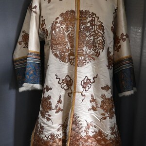 Chinese Silk Gold Embroidery White Rabbit Winter Robe Ceremonial - Etsy