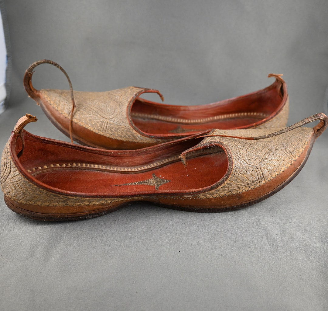 Ottoman Aladdin Slippers Gold Thread Embroidery Red Leather - Etsy