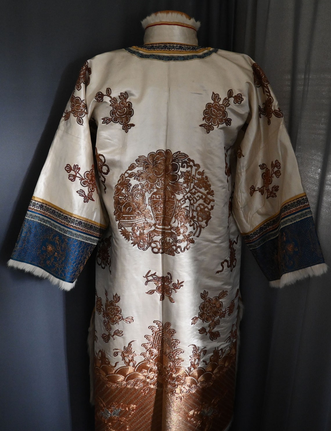 Chinese Silk Gold Embroidery White Rabbit Winter Robe - Etsy