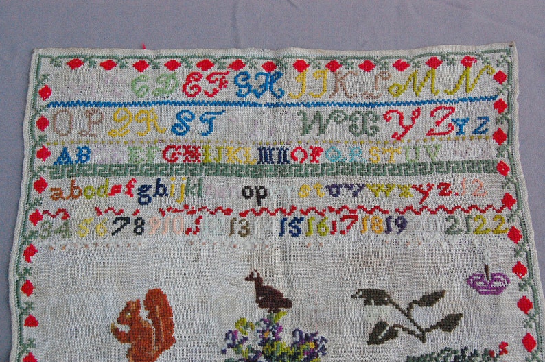 Antique Sampler Needlework Mary Simpsons Age 10 Winston - Etsy