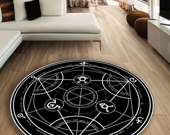 Pentagram Round Rug - Etsy