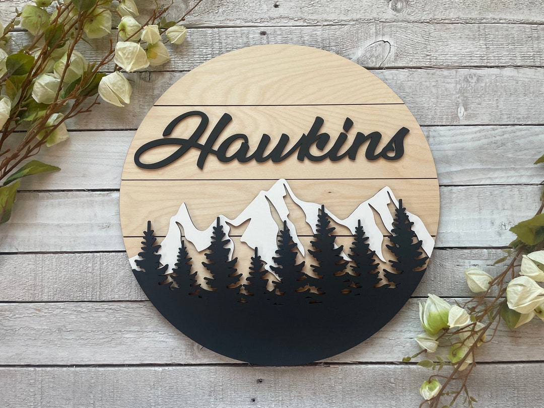Mountain Sign Customized Mountain Sign Front Door Decor Housewarming ...