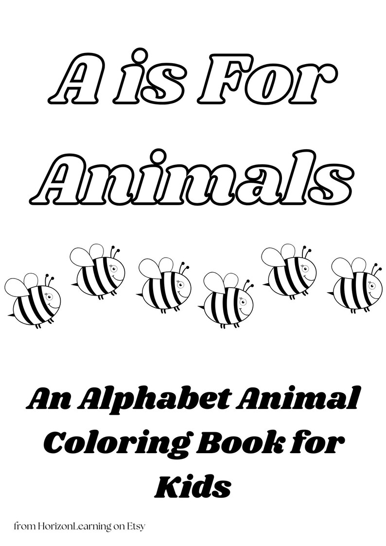 Animal Alphabet Coloring Pages for Kids | A-Z Educational Printable ...