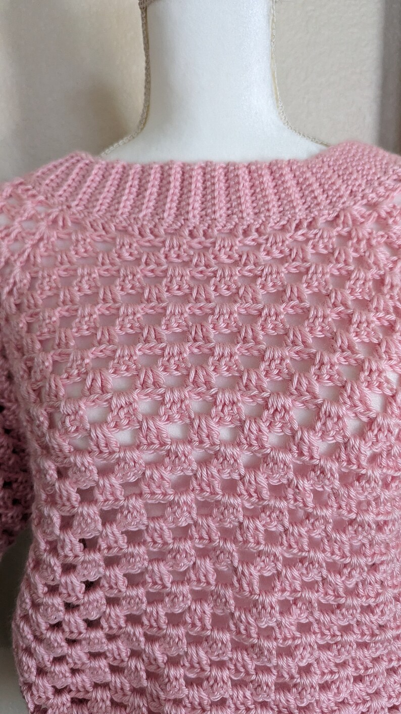 Made to Order - Light Pink Crochet Granny Stitch Pullover - Etsy