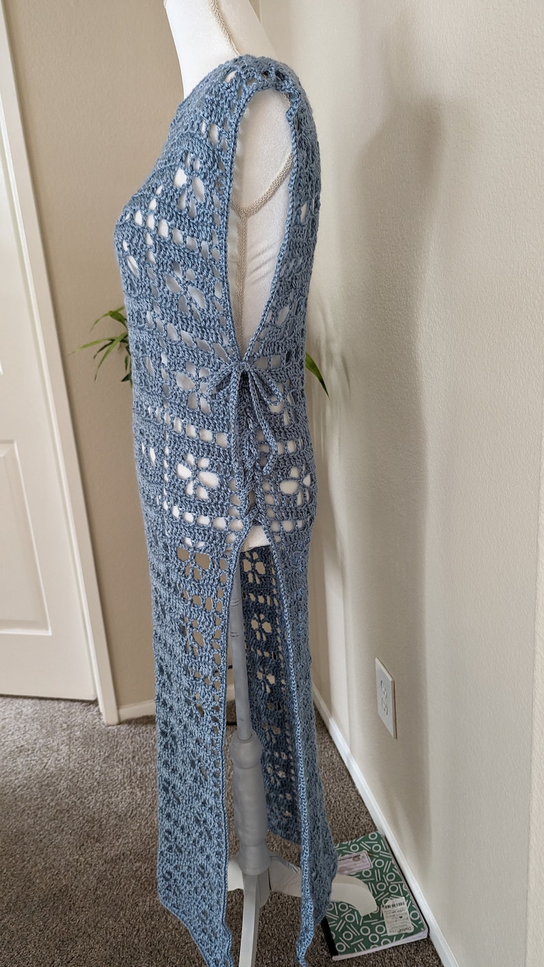 CROCHET PATTERN - Light Blue Crochet Petal Garden Floral Dress - Etsy