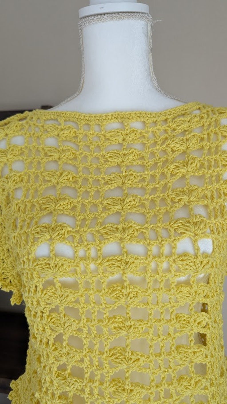 CROCHET PATTERN Canary Yellow Crochet Mesh Butterfly Top - Etsy