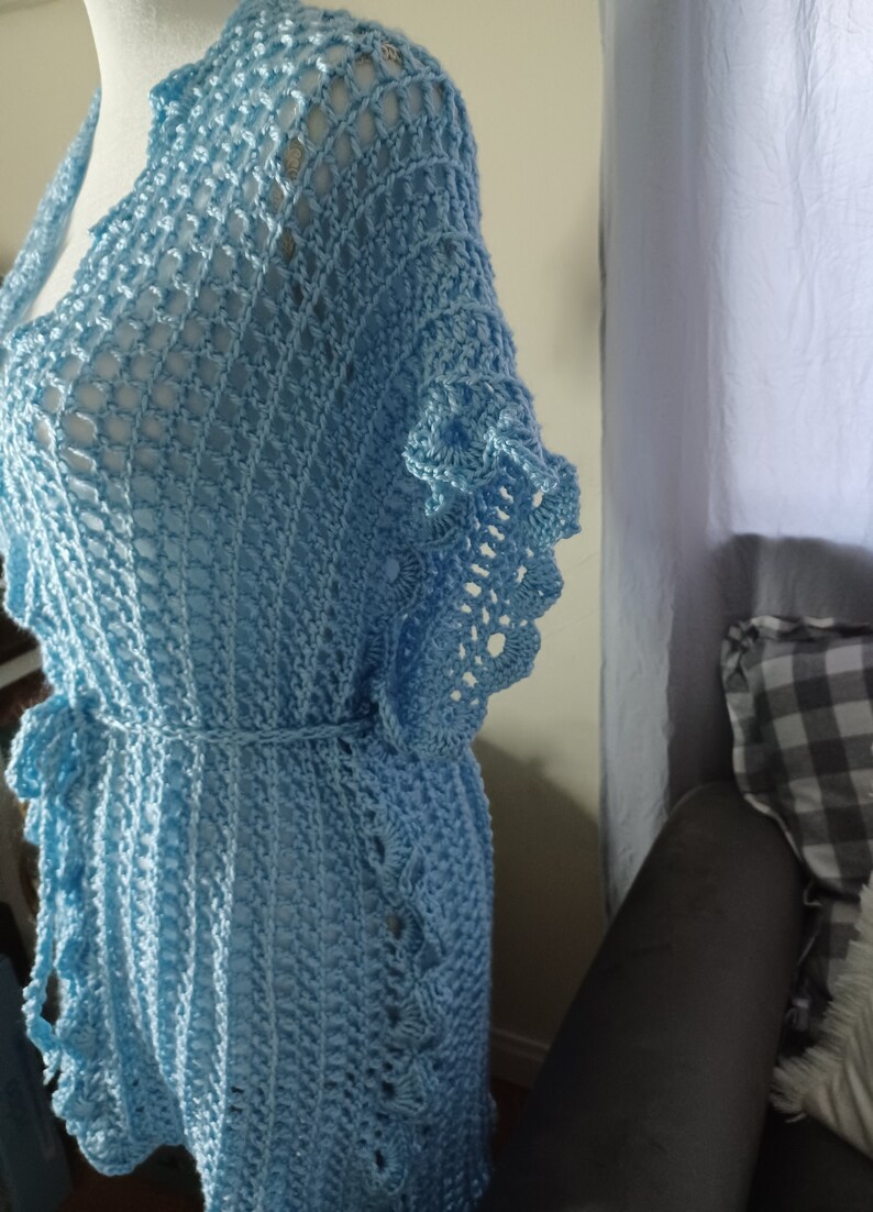 CROCHET PATTERN - Light Blue Crochet Summer Beach Mesh Cover Up - Etsy