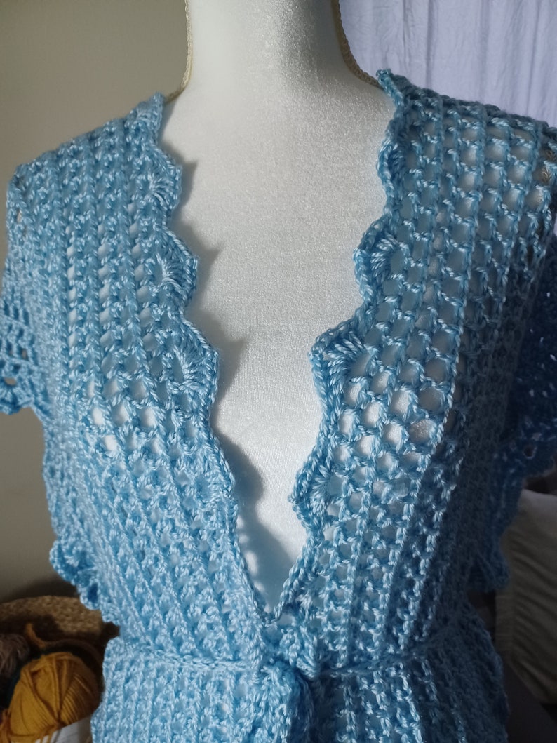 CROCHET PATTERN - Light Blue Crochet Summer Beach Mesh Cover Up - Etsy