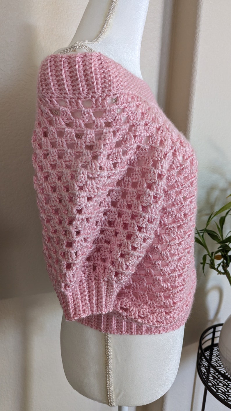 Made to Order - Light Pink Crochet Granny Stitch Pullover - Etsy