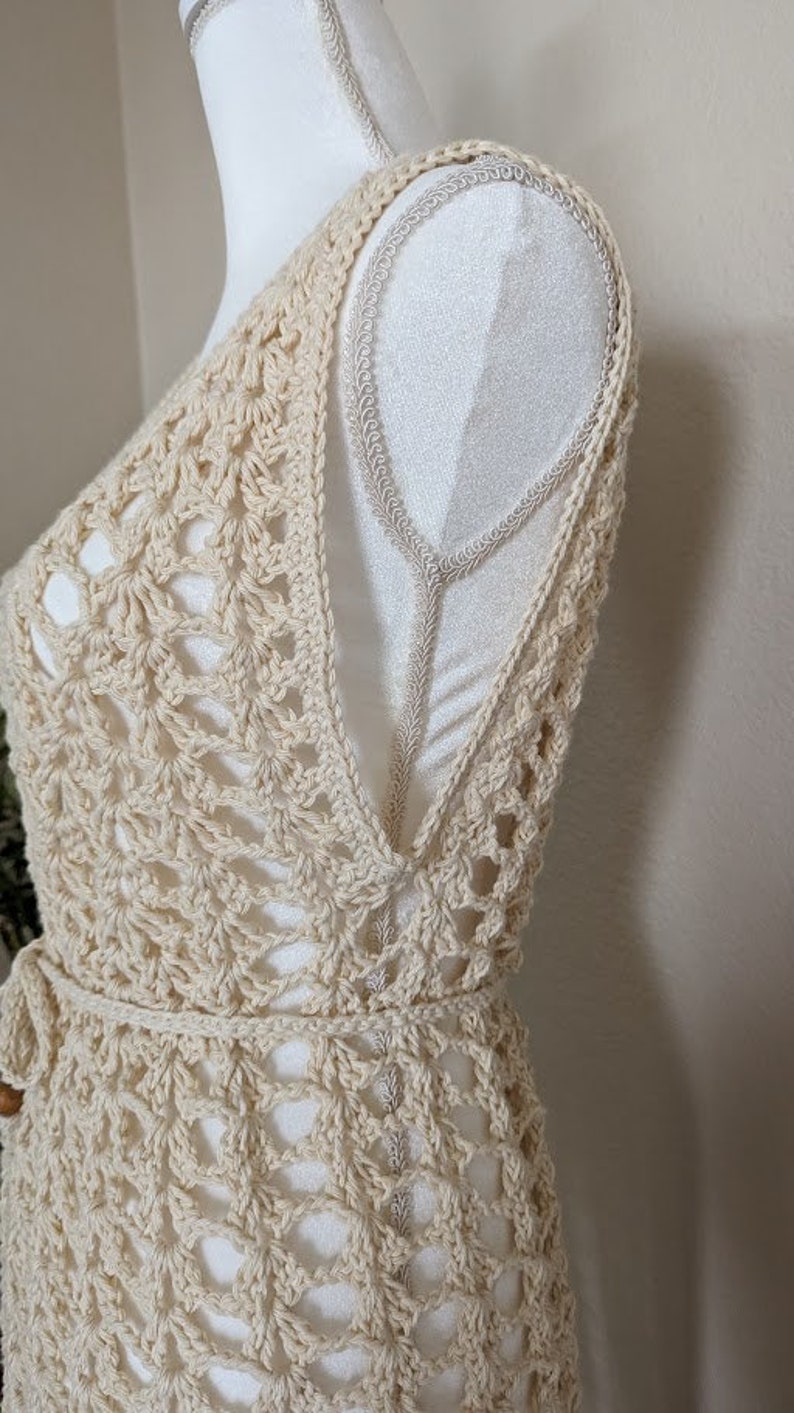 CROCHET PATTERN - Crochet Beige Mesh Dress-beach Cover-up - Etsy