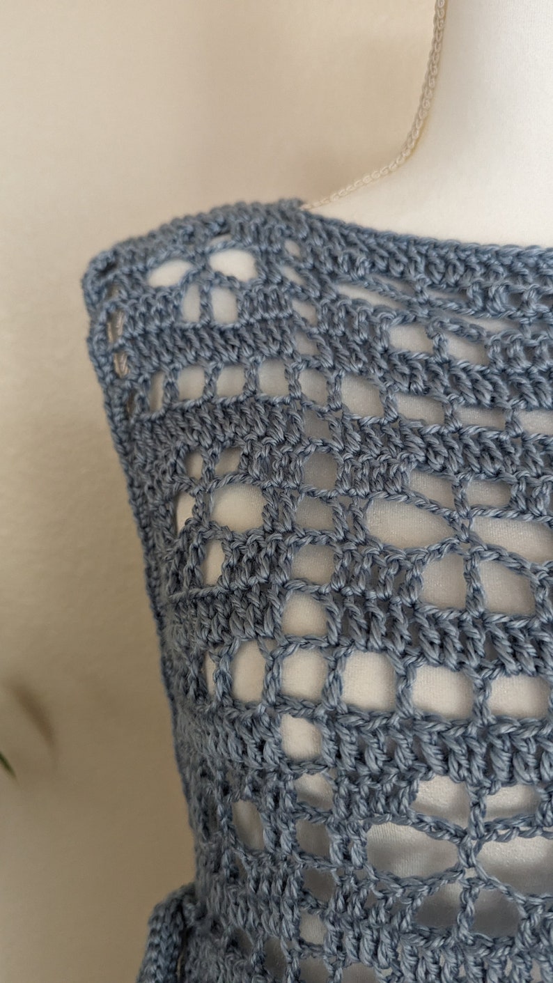 CROCHET PATTERN - Light Blue Crochet Petal Garden Floral Dress - Etsy