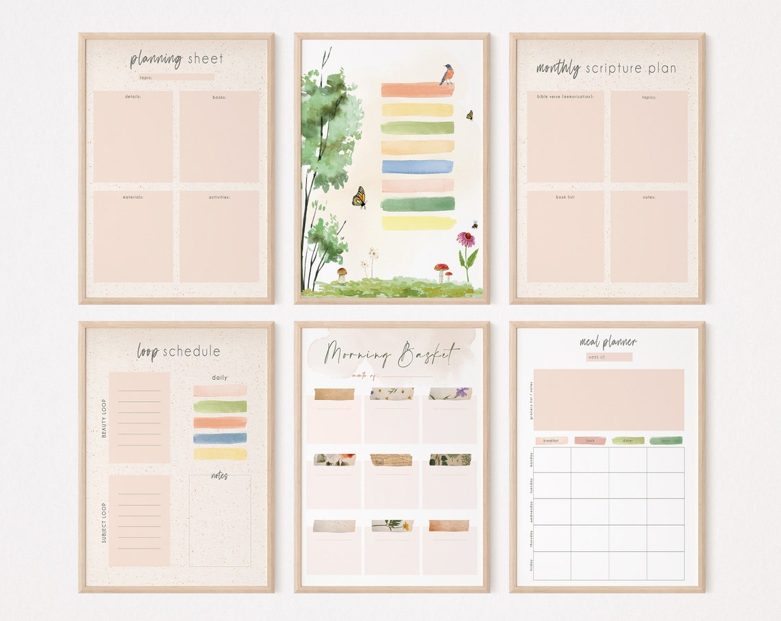 Charlotte Mason Homeschool Planner: Nature Theme, Printable Planner ...