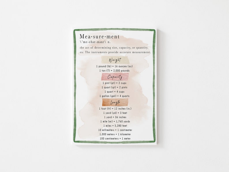 Measurements, Units of Measurement, Homeschool, Educational, Learning ...