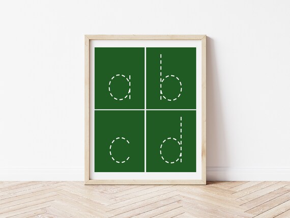 English Alphabet Flashcards Traceable Letters Chalkboard - Etsy