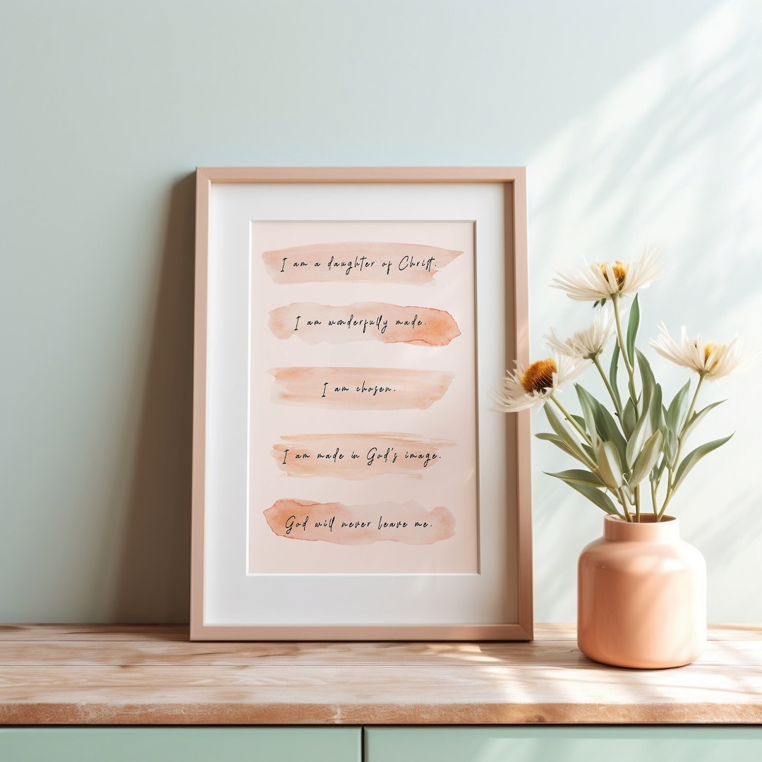 Affirmations for a Woman, Christian, Christian Affirmations, Wall Art ...