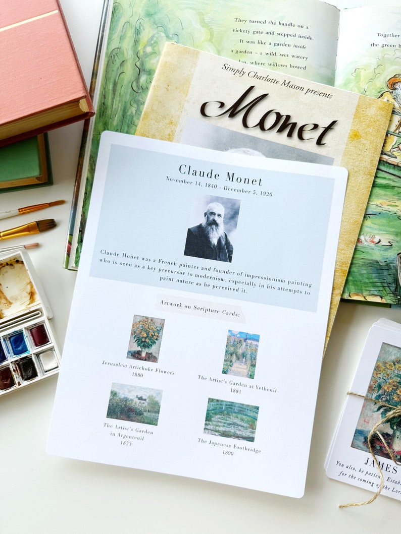 Claude Monet Art Scripture Cards: Picture Study, Digital Download - Etsy