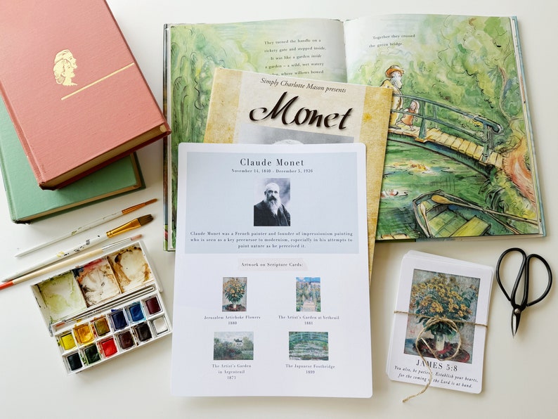 Claude Monet Art Scripture Cards: Picture Study, Digital Download - Etsy