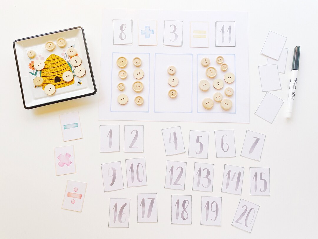 Printable Montessori Math Board: Addition, Subtraction, Multiplication ...