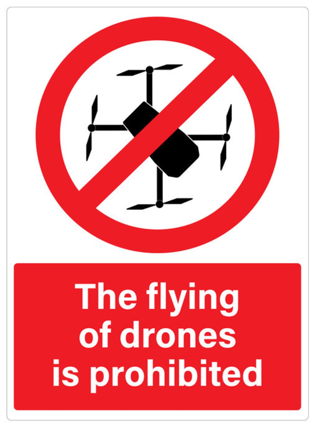 Prohibited Drone Flight Sign, Digital Print, No Drone Zone, UAV Warning ...