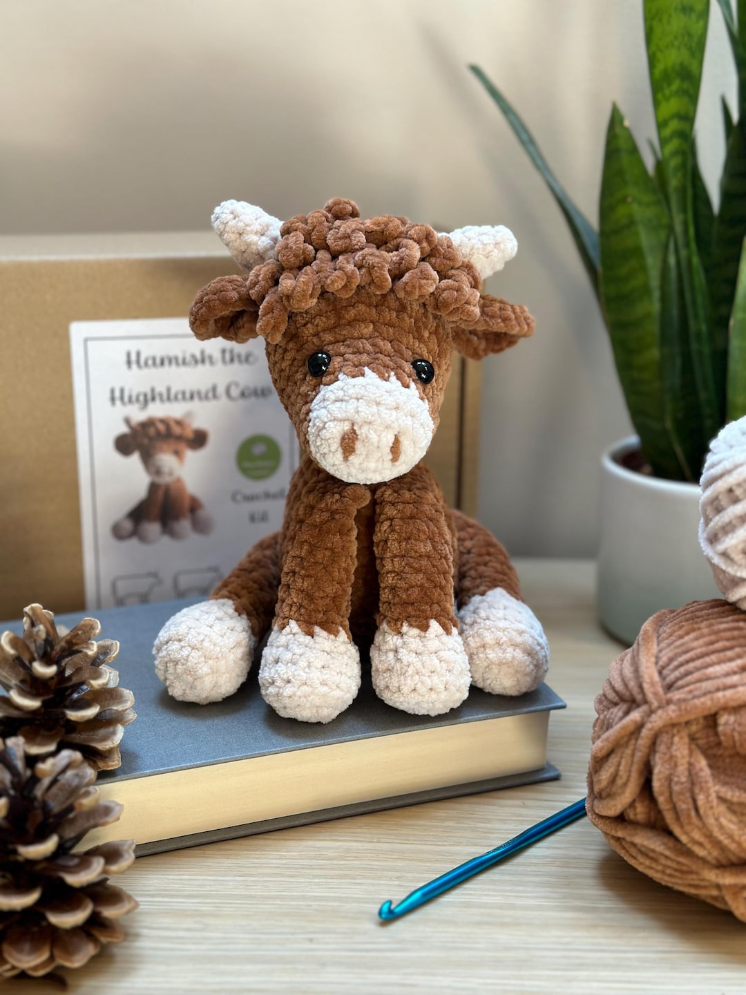 Crochet Kit and Pattern for Hamish the Highland Cow, DIY Tool Kit ...