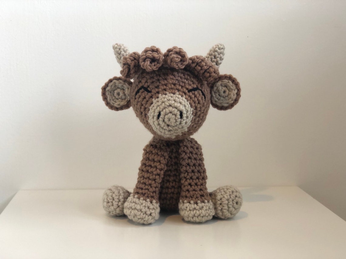 Crochet Kit and Pattern for Hugh the Highland Cow, DIY Kit, Crochet ...